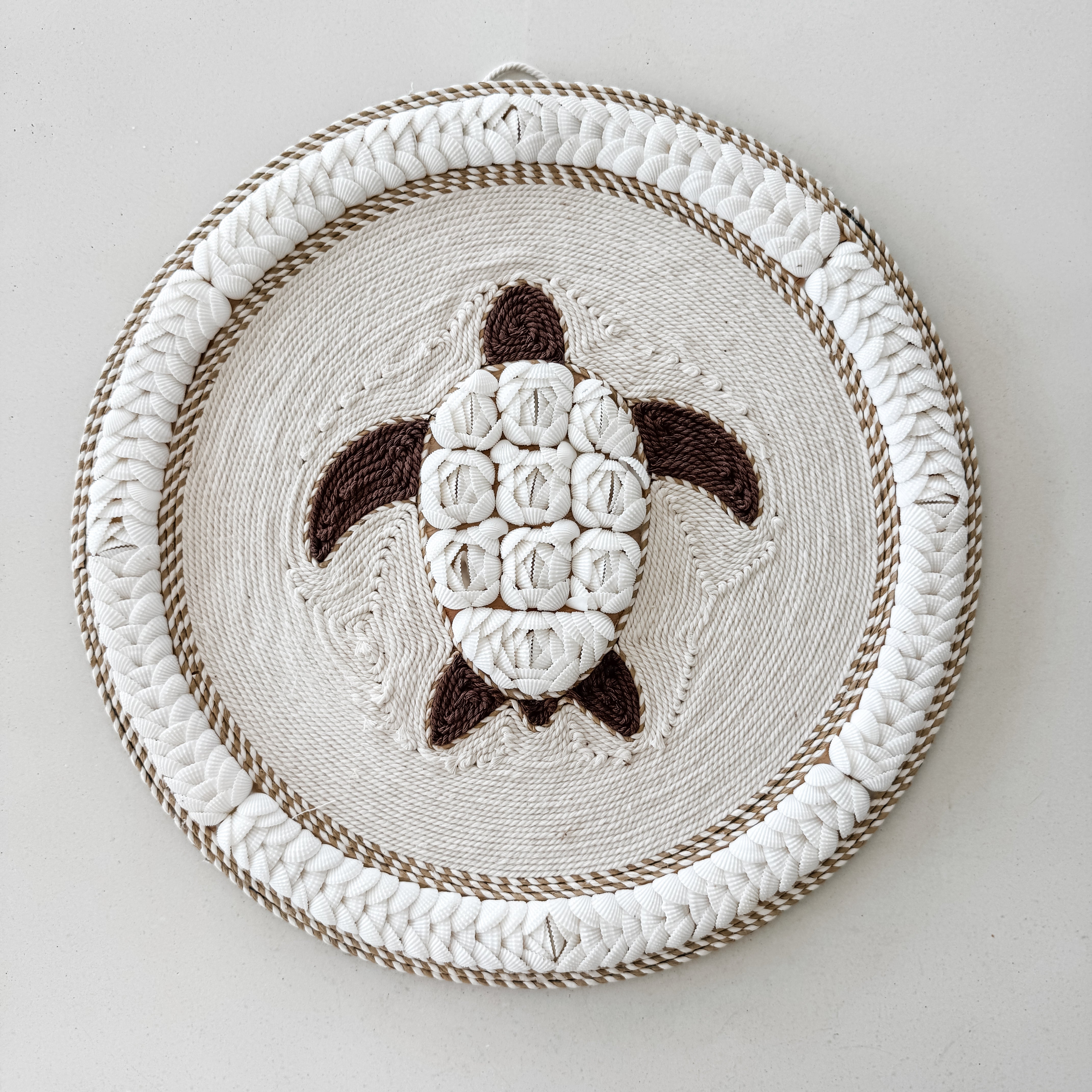 Seaside Turtle Shell & Rope Wall Hanging – Coastal Wall Art