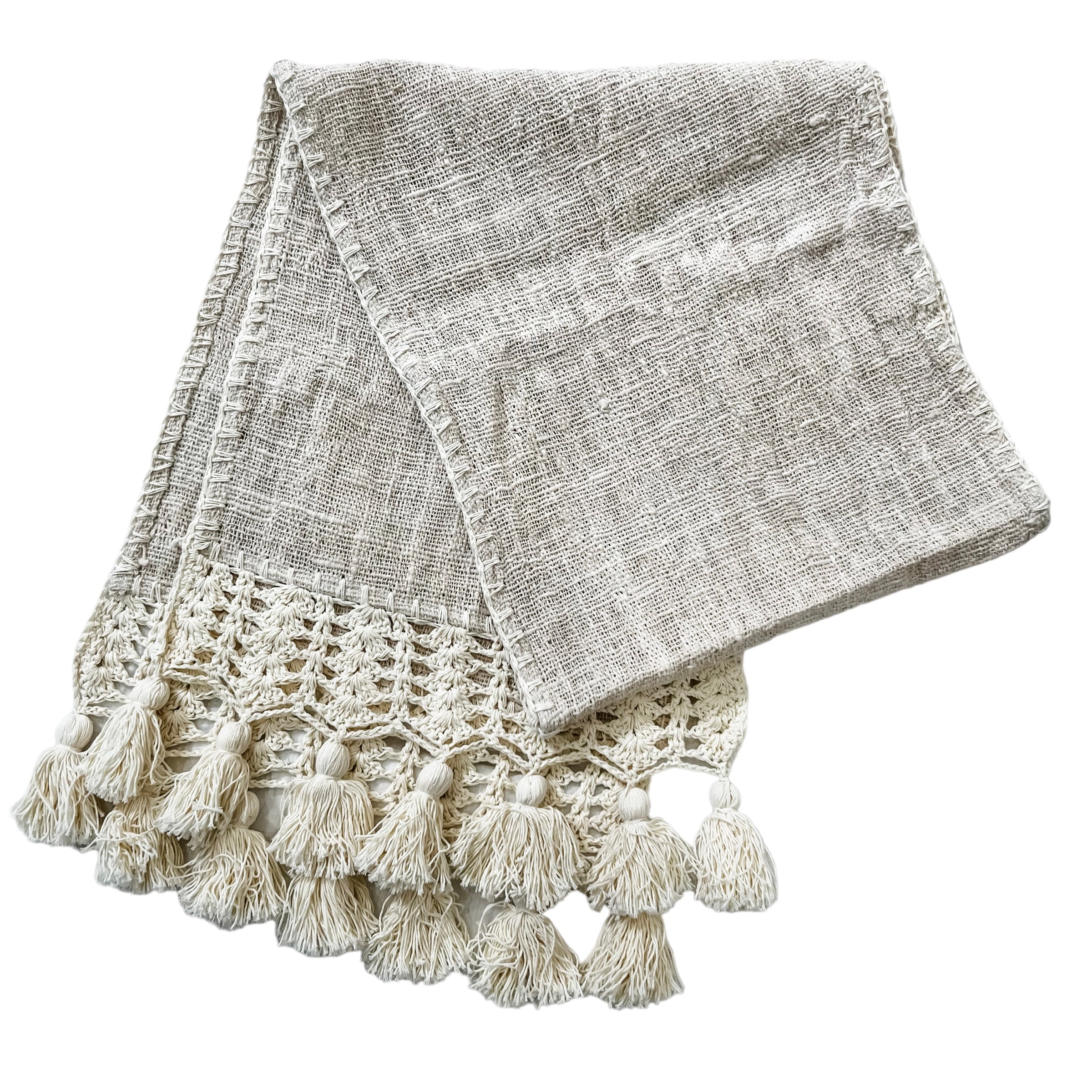 Salt Bed Runner | Table Runner | Crochet Tassel | 40x180cm Preorder